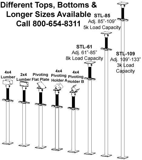 Ellis Manufacturing Company Heavy Duty Steel Lifting Shore Range of ...