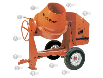 Crown Steel Drum Concrete Mixers