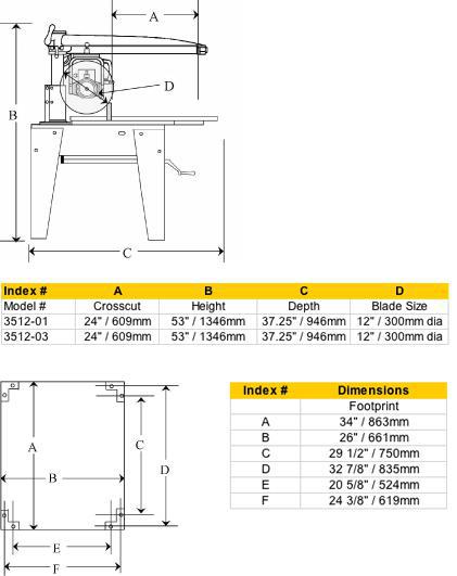 Original Saw 12 Contractor Duty Radial Arm Saw